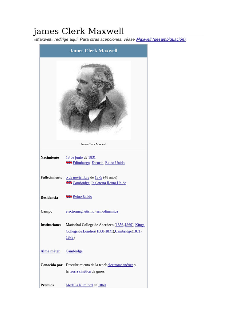 James Clerk Maxwell | PDF | James Clerk Maxwell | Velocidad de la luz