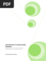 Cours de Physiologie Humaine | PDF | Cellule (Biologie) | Physiologie