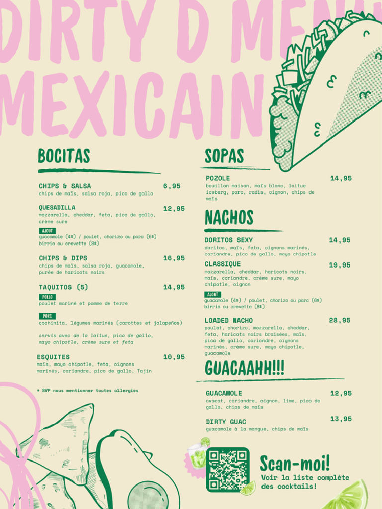 Menu Dirty D Summer 2024 Ete 2024 | PDF