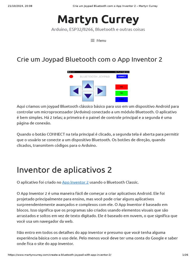 Crie Um Joypad Bluetooth Com o App Inventor 2 - Martyn Currey | PDF ... Crie Um Joypad Bluetooth Com o App Inventor 2 - Martyn Currey | PDF ...