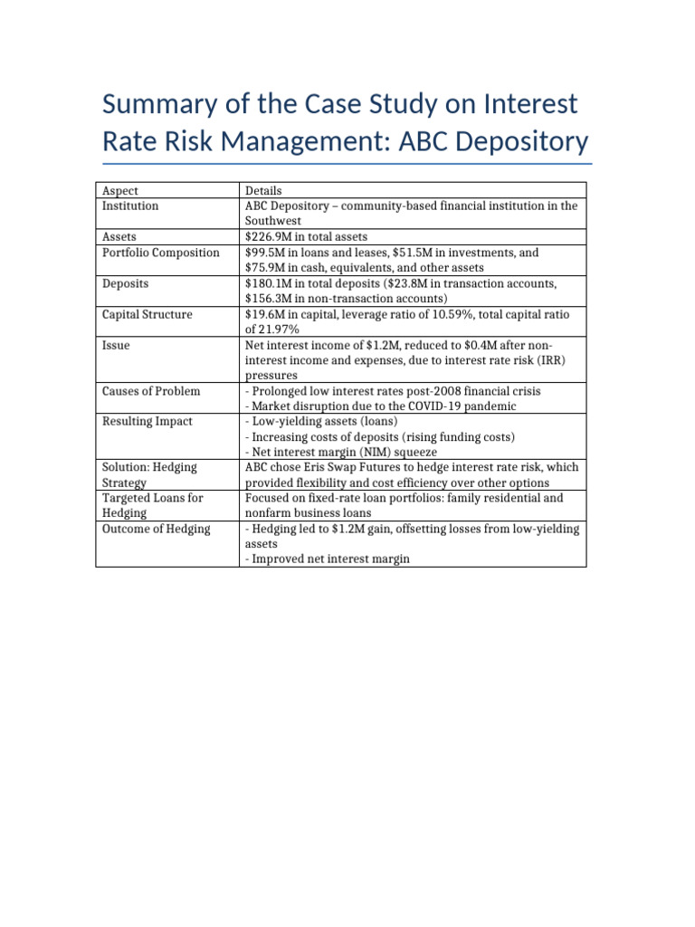 ABC Depository Case Study | PDF | Business | Finance & Money Management