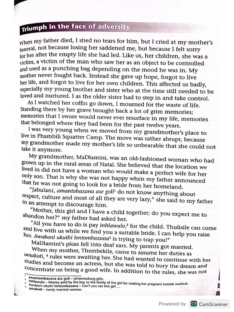 Triumph in The Face of Adversity | PDF