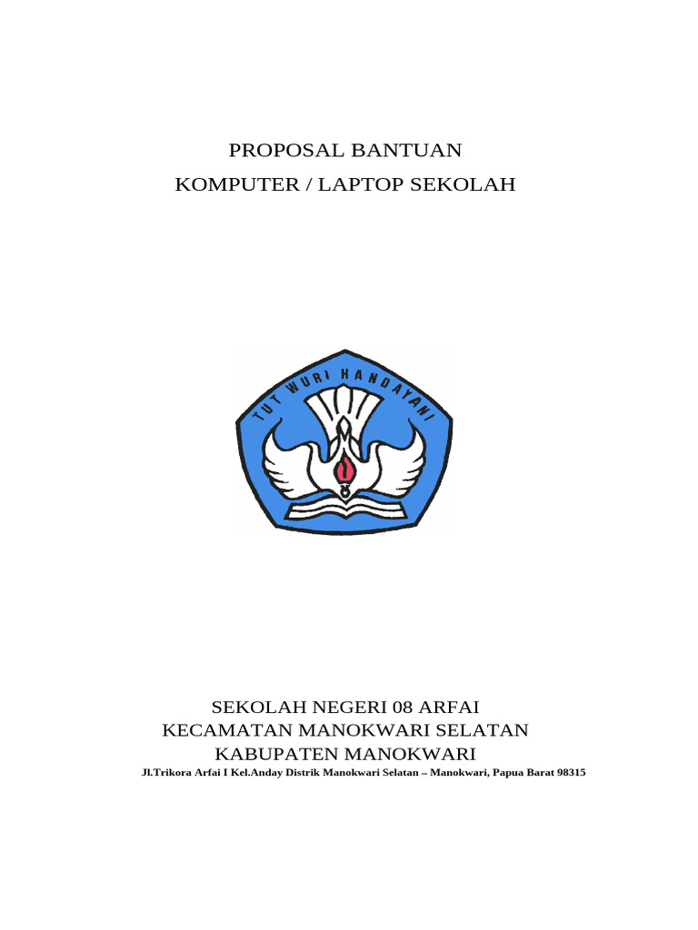 Proposal Bantuan Komputer SD 08 Arfai | PDF