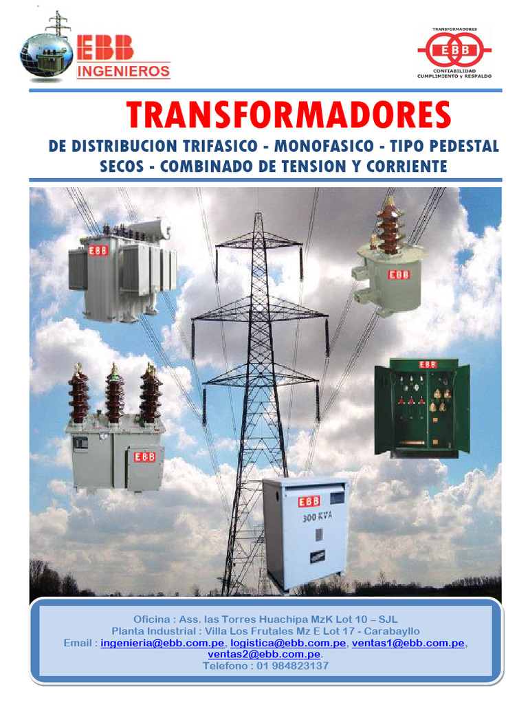 Catalogo de Trasformador Ebb SRL | PDF | Transformador | Aislador (Electricidad)