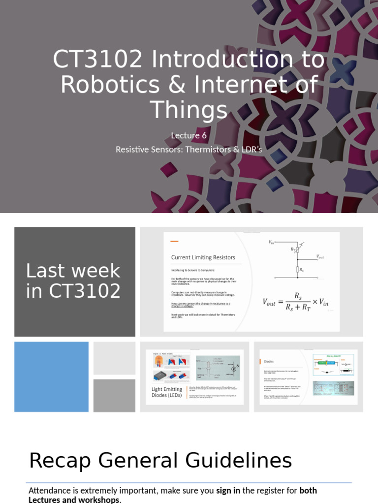 Lecture 6 - Phy. Computing Resistive Sensors Thermistors and LDRs | PDF | Electrical Resistance ...
