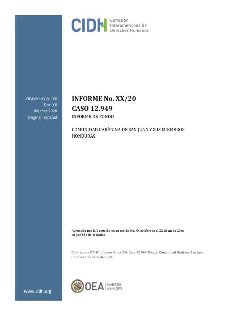 Informe No. Xx/20 CASO 12.949 | PDF | Honduras | Justicia