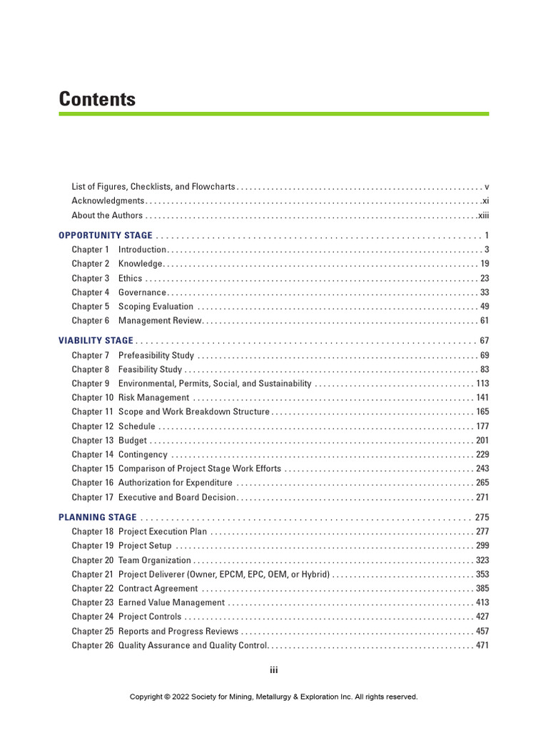 Project Management For Mining Handbook For Deliver... - (Contents ...