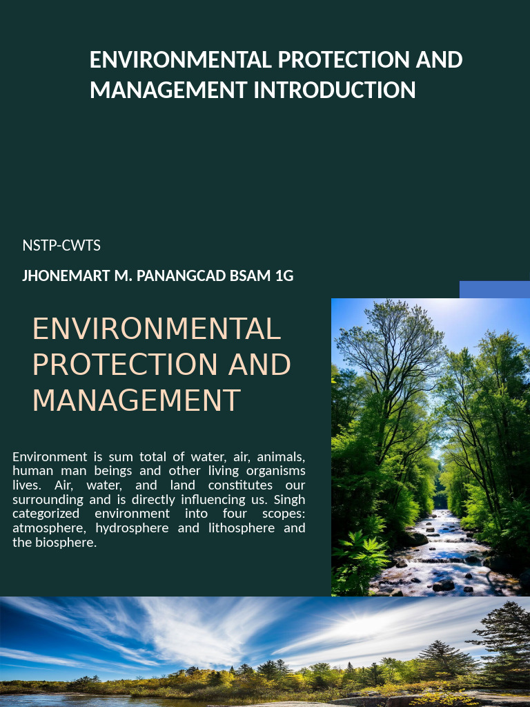 Environmental Protection and Management Introduction | PDF | Earth ...