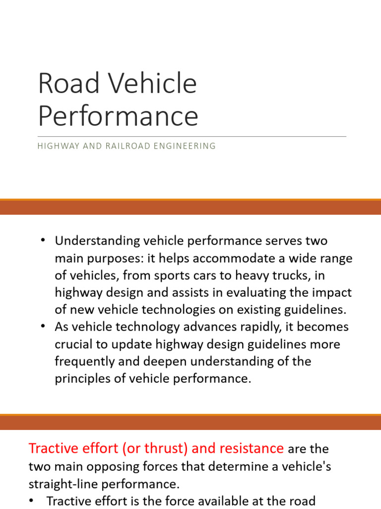 Vehicle Performance for Engineers | PDF | Friction | Force