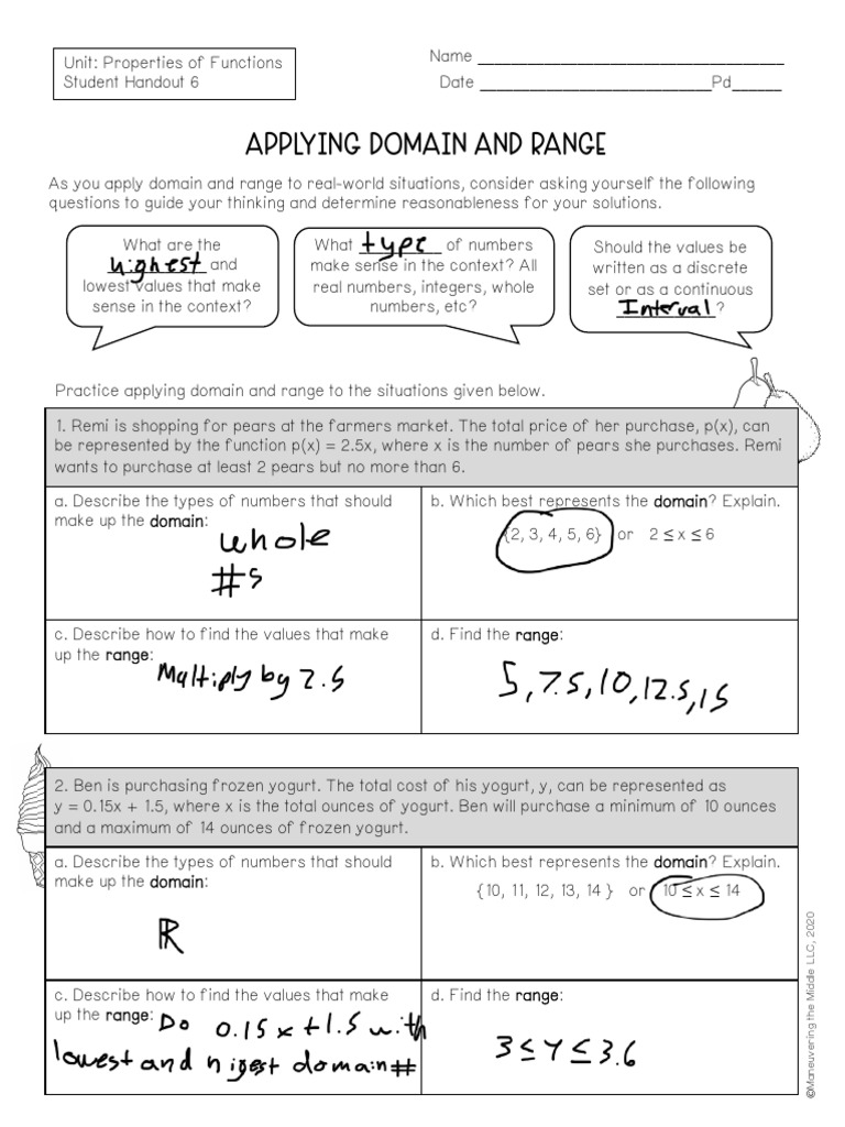 Edited Applying Domain N Range | PDF | Function (Mathematics ...