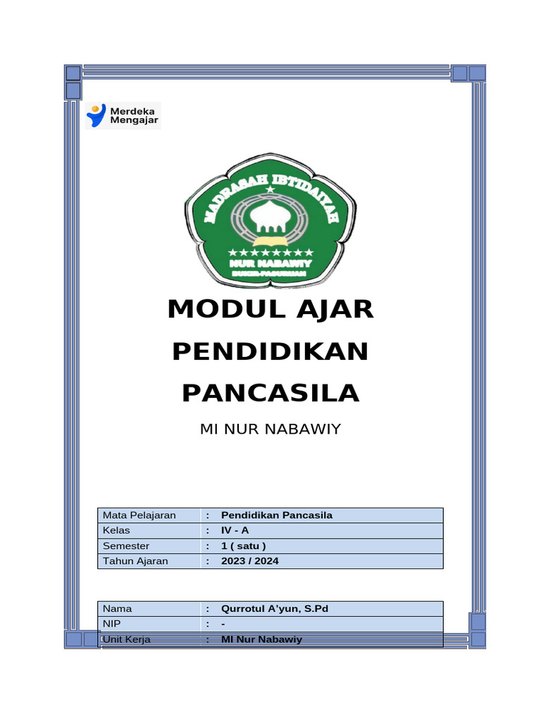 Cover-Modul Ajar | PDF