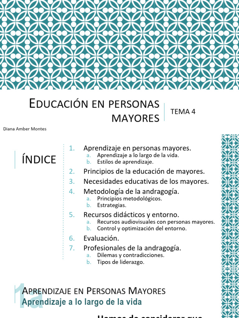 Tema4. Ed. Mayores | PDF | Aprendizaje | Evaluación