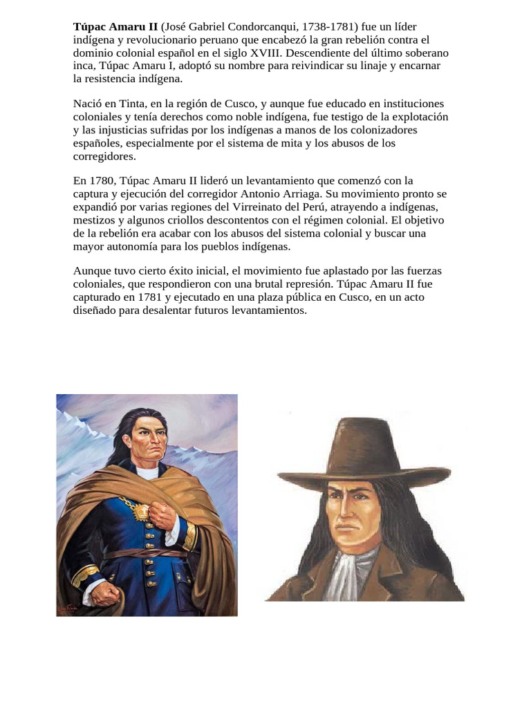 Rebelión de Túpac Amaru II | PDF