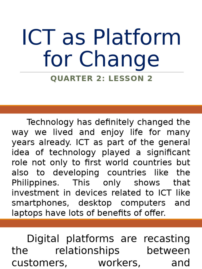 Lesson 2 Q2 ICT As Platform For Change | PDF | Politics | Social Science
