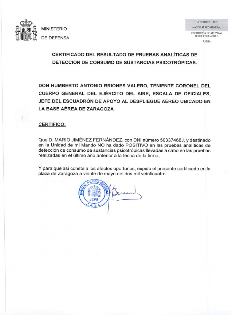 Certificado PADEA Sdo Jiménez Fernández | PDF