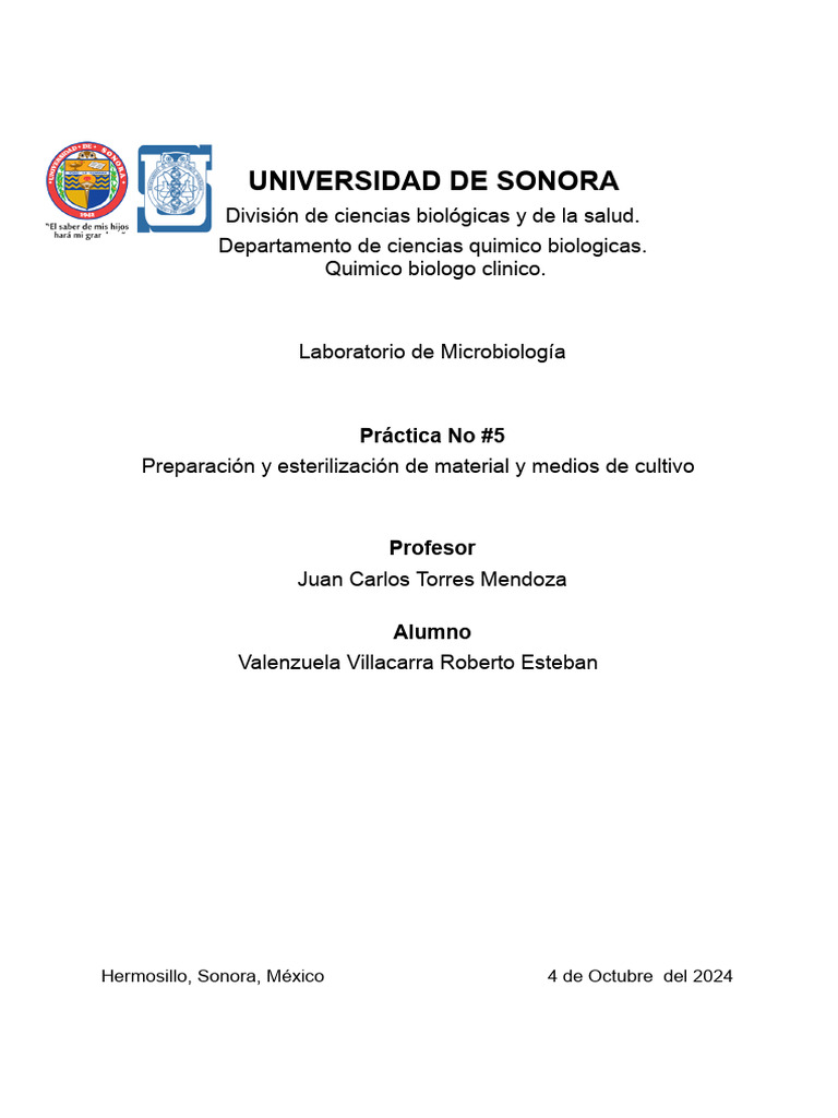 Practica #5 Micro | PDF | Microbiología | Esterilización (Microbiología)
