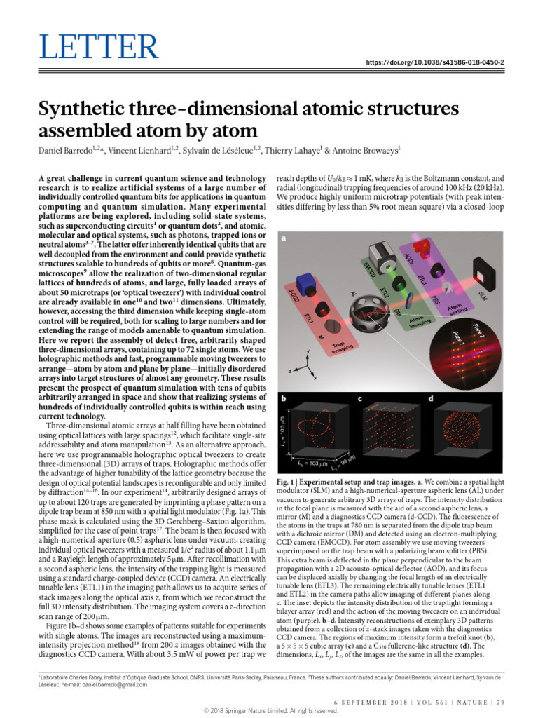 3D Assembly of Atomic Structures | PDF | Physical Chemistry | Optics
