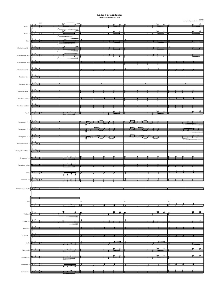 Leão E O Cordeiro Cassiane Mus Partituras E Partes Pdf