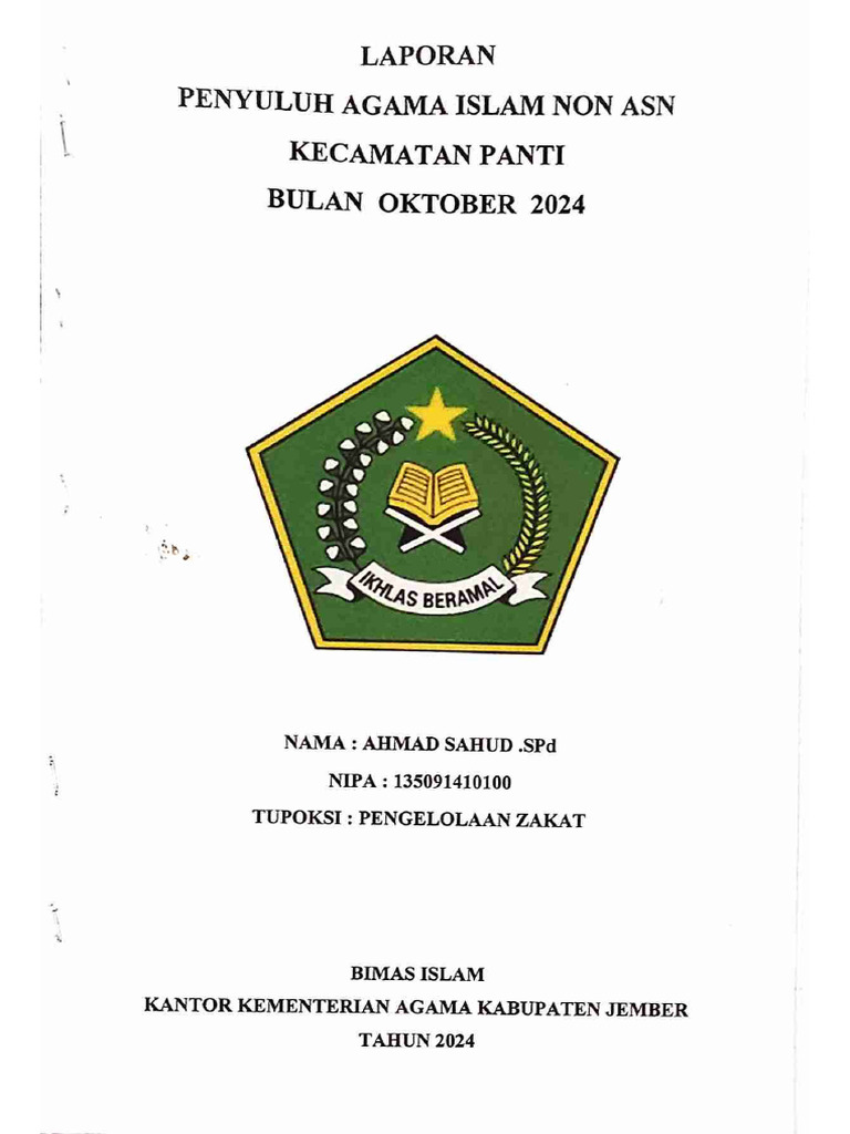 Lap Oktober24 Panti Sahud | PDF