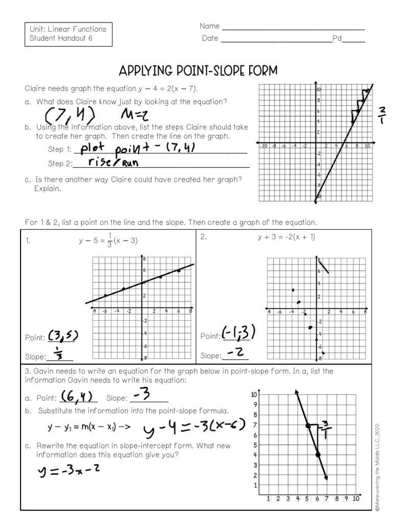 Applying Point Slope | PDF | Elementary Mathematics | Mathematical Analysis