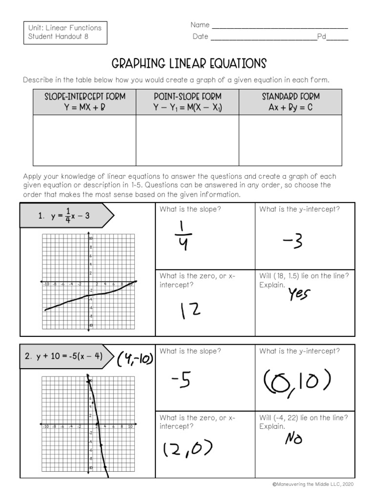 Graphing Linear Equations | PDF | Mathematical Analysis | Equations