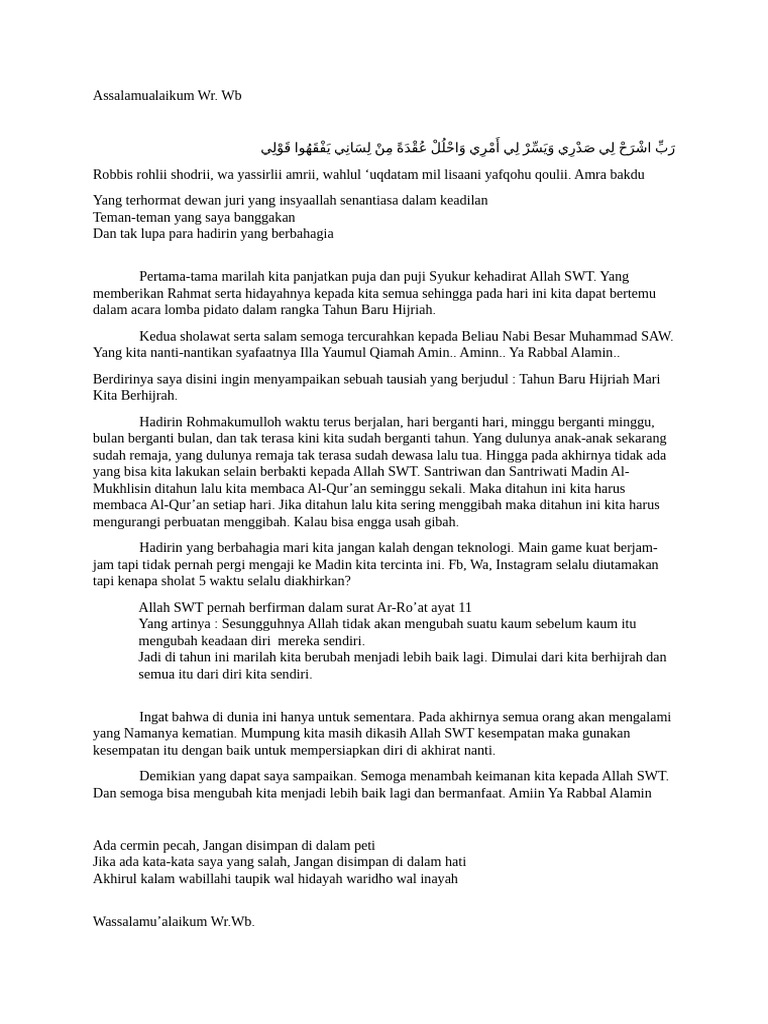 Pidato Mbak Hid | PDF