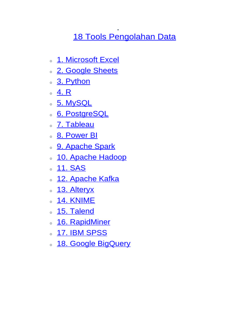 18 Tools Pengolahan Data | PDF | Teaching Methods & Materials | Computers