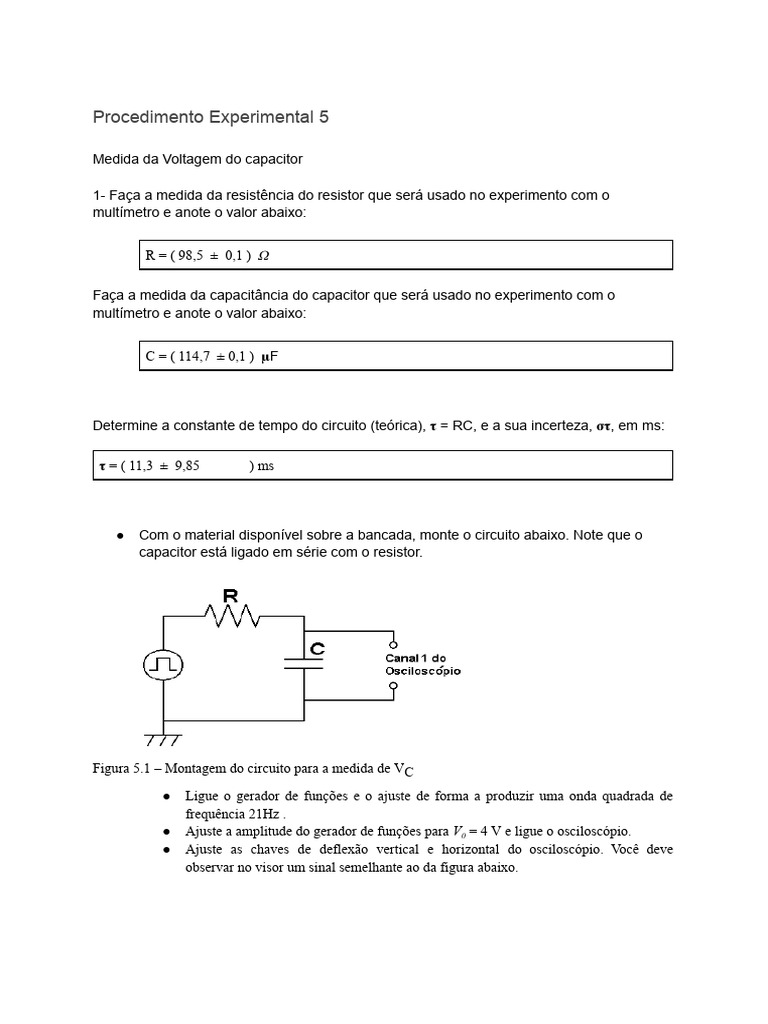 Procedimento Experimental 5 | PDF