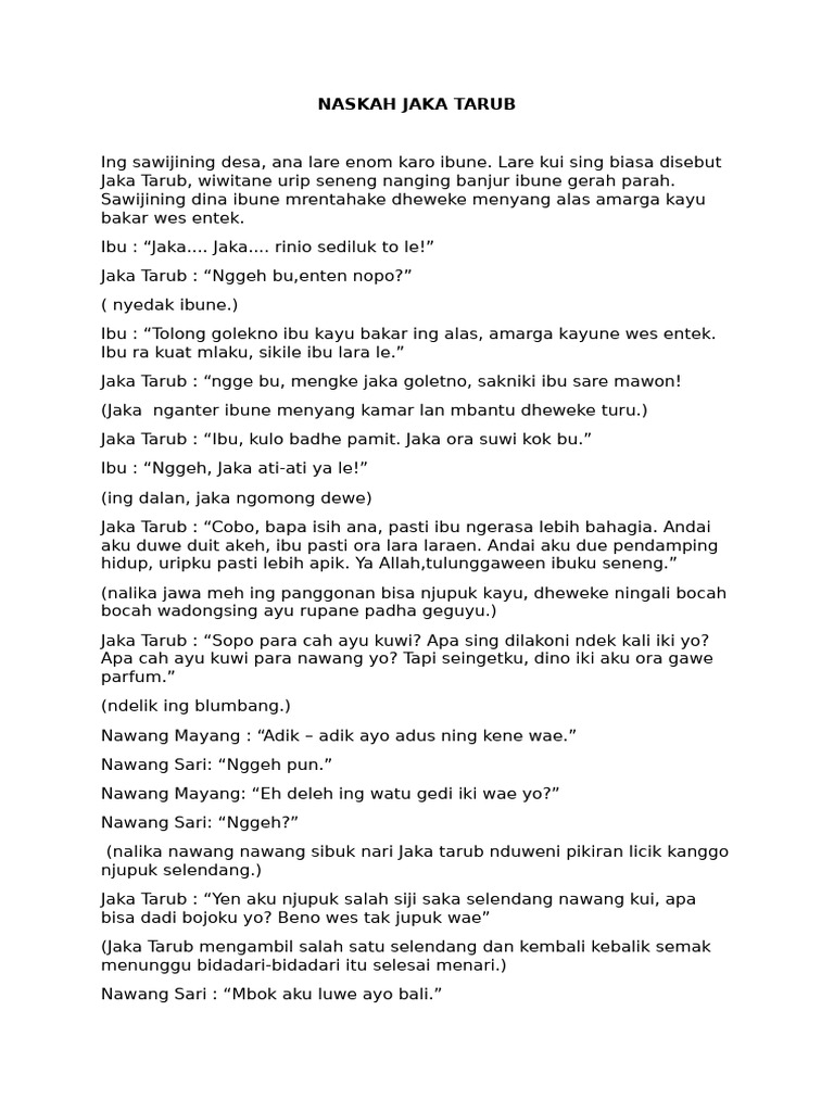 Naskah Jaka Tarub | PDF
