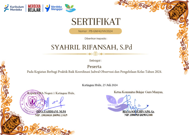 Syahril (Sertifikat Kombel | PDF