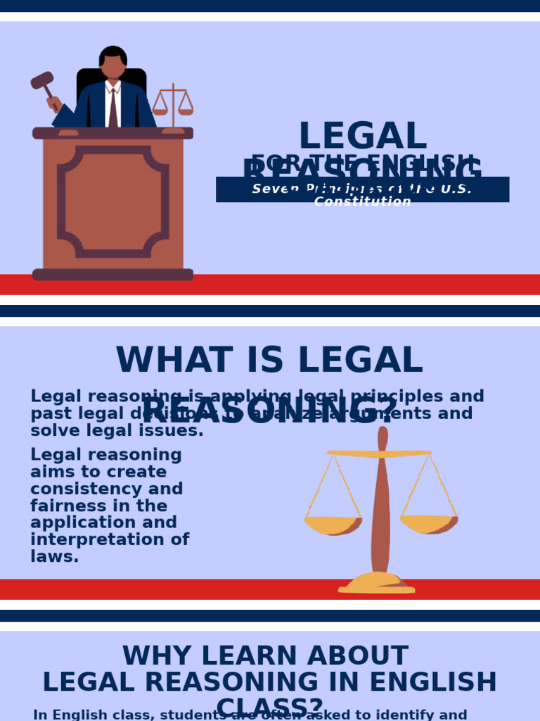 Legal Reasoning For Seminal U.S. Texts Constitutional Principles ...