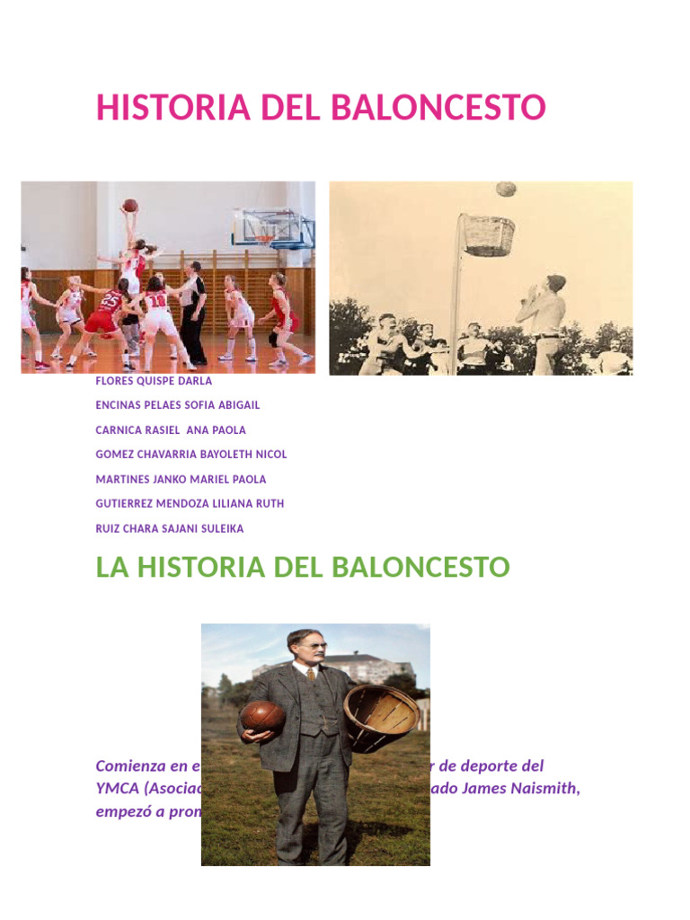 HISTORIA DEL BALONCESTO 3ro C | PDF | Pelota | Deportes
