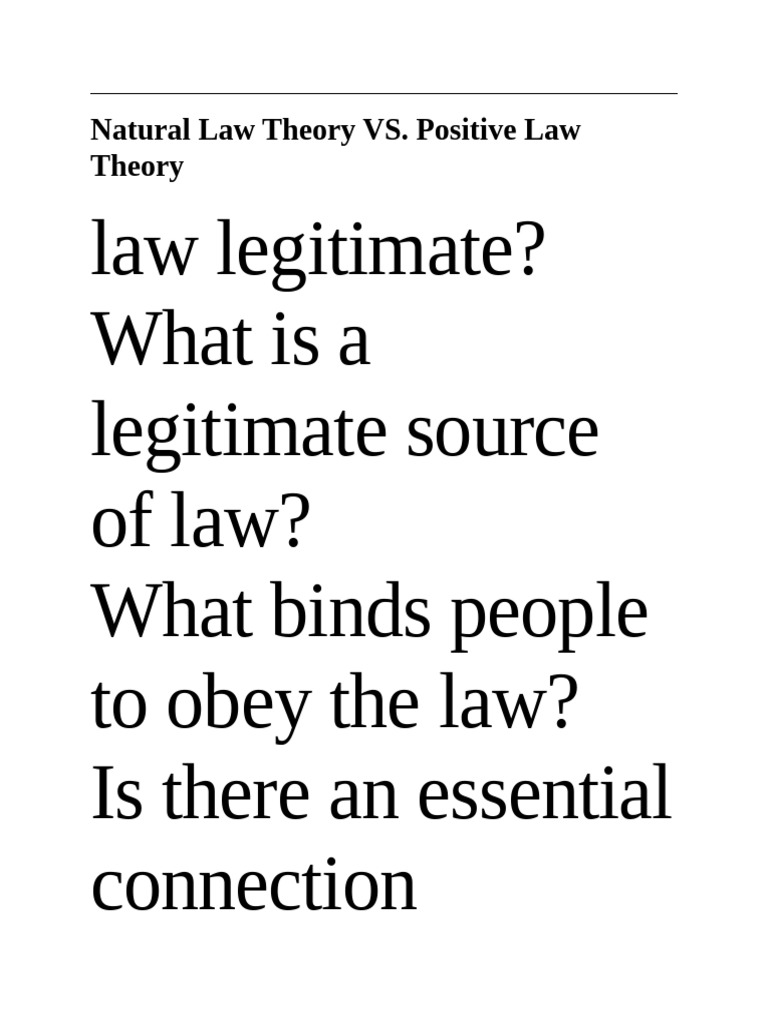 Natural Law vs. Positive Law Explained | PDF | Natural Law | Jurisprudence