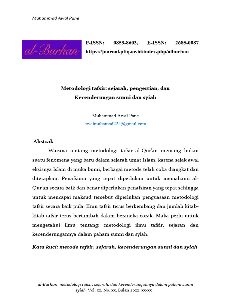 Metodologi Tafsir 2024 | PDF