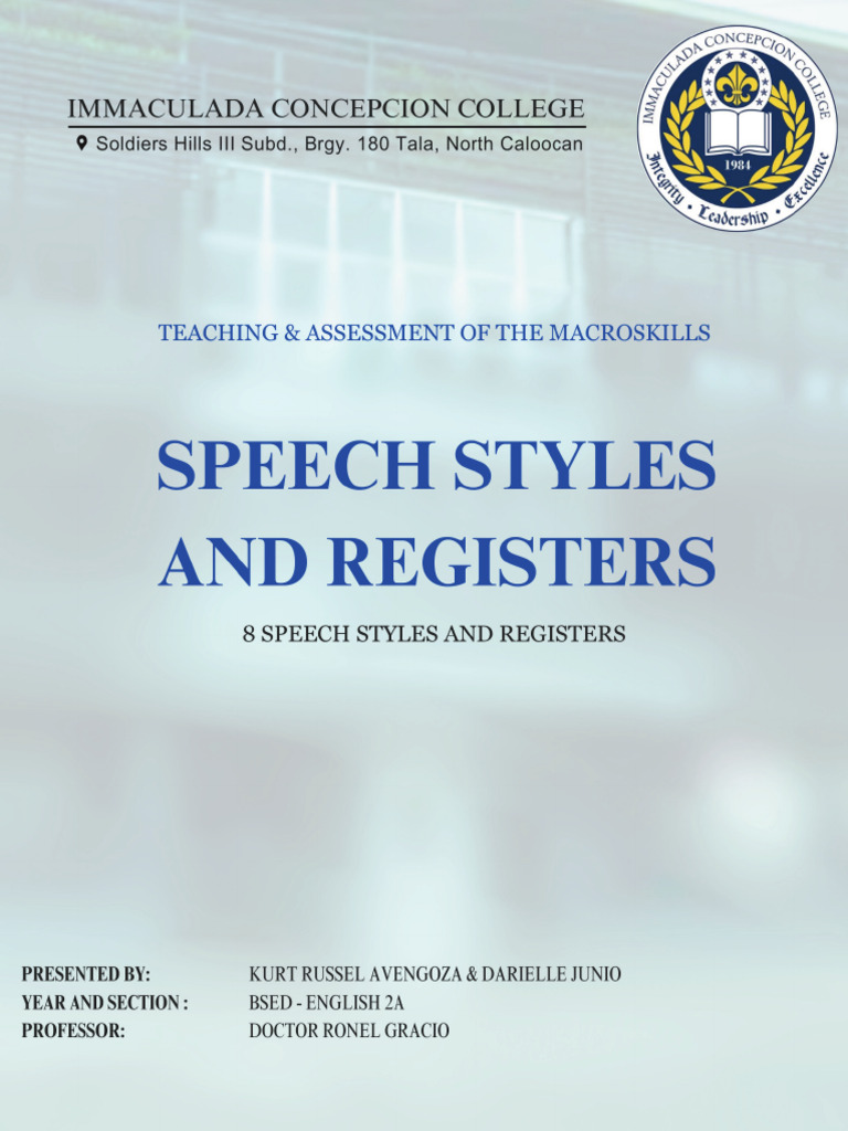 Understanding 8 Speech Styles and Registers | PDF | Communication | Speech