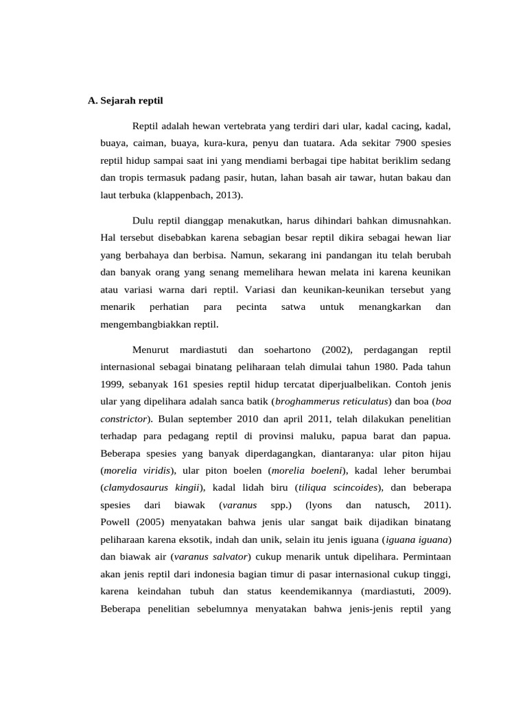 Laporan Praktek Tentang Reptil | PDF | Sains & Matematika