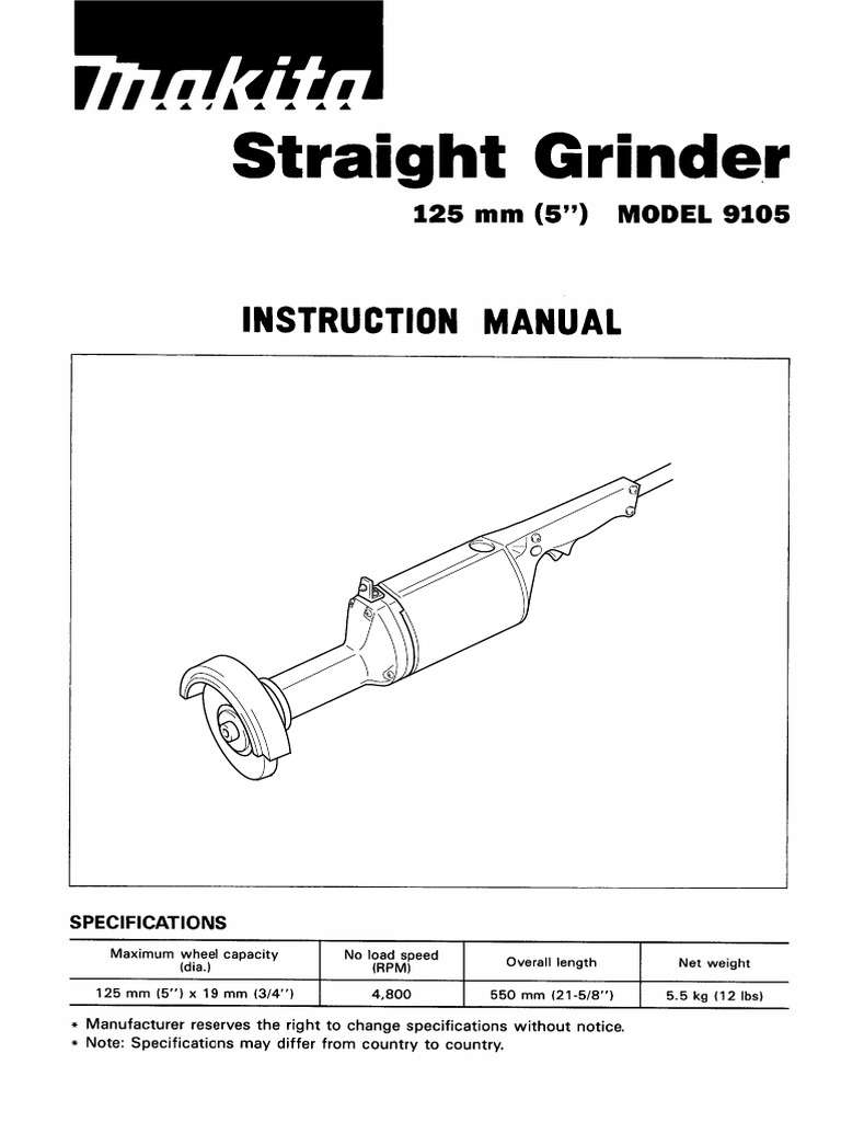 Makita Esmeril Recto 9105 | PDF