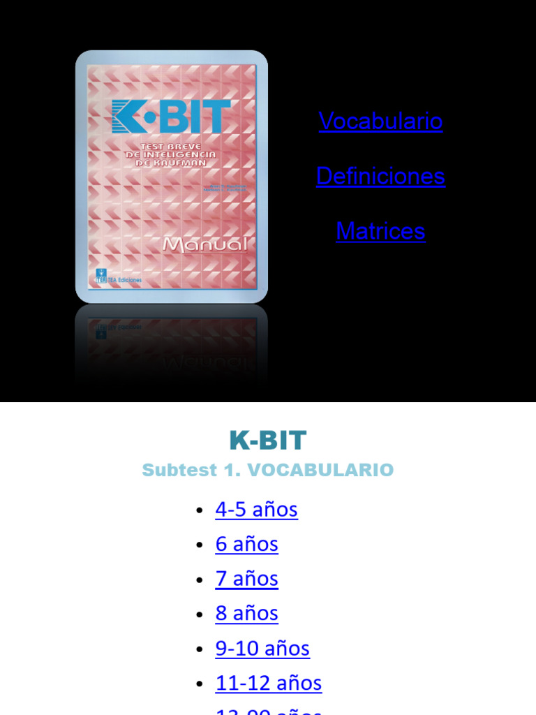 K-BIT Prueba | PDF | Estudios de idiomas extranjeros