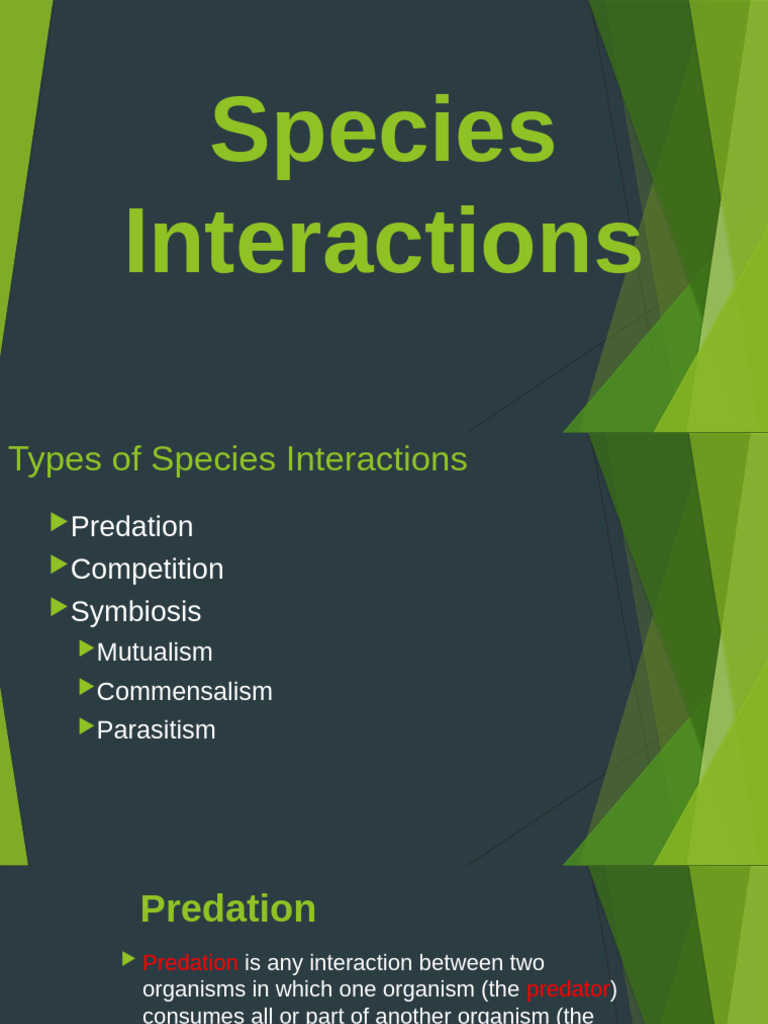 Species Interactions 1 | PDF | Predation | Symbiosis