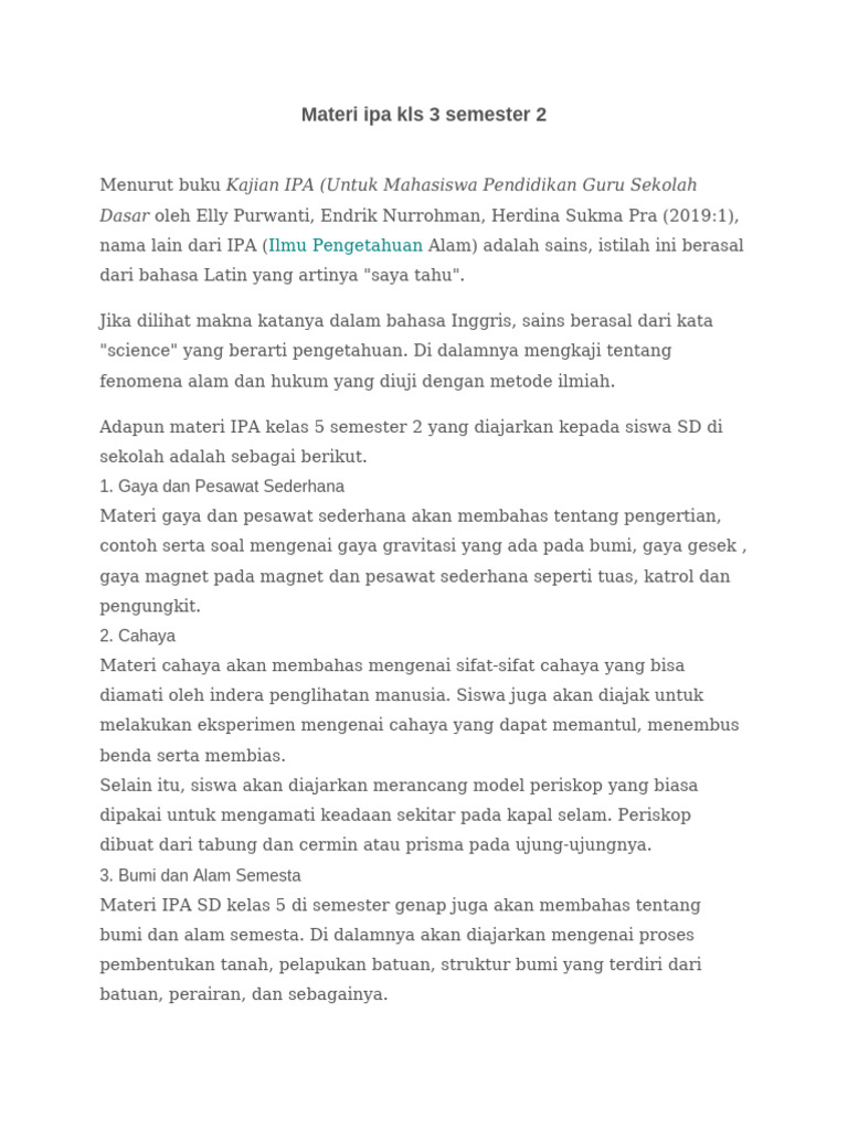 Materi Bab 2 Ipas | PDF