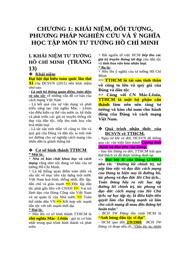 Chương 1 (TTHCM) | PDF