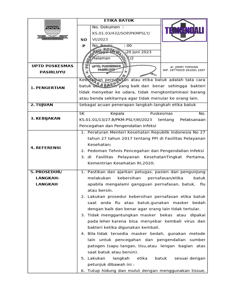 Sop Etika Bersin | PDF