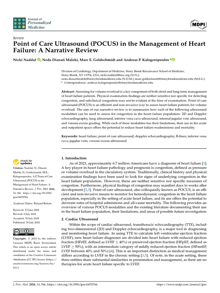2024 HPM Point of Care Ultrasound POCUS in The Management of Heart | PDF | Diastole | Heart Failure