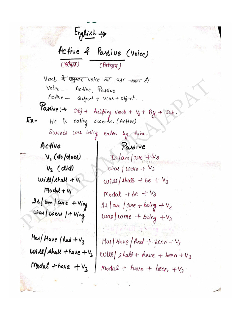 English Grammar Active & Passive #1 | PDF
