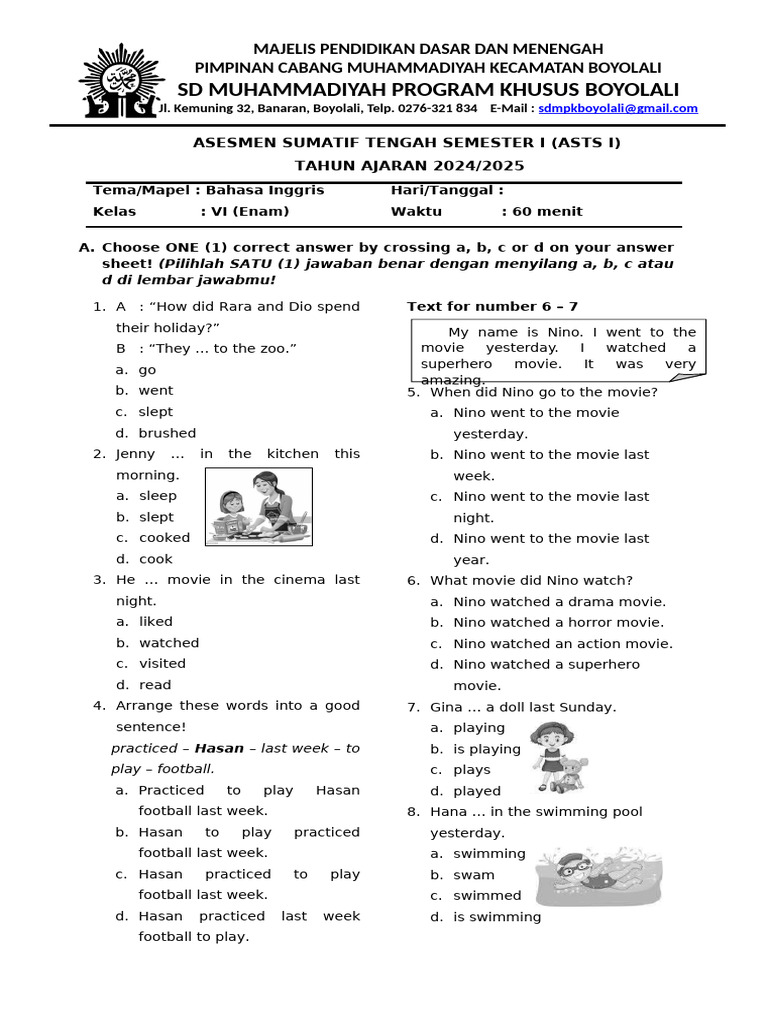 STS Inggris Kelas 6 24-25 | PDF