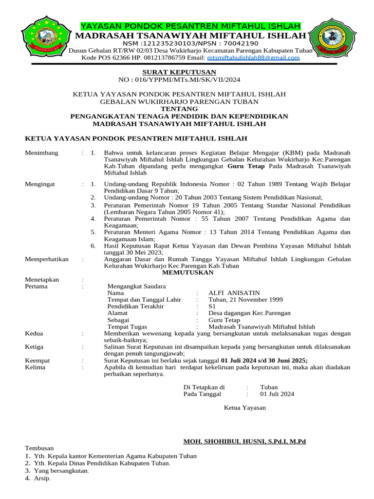 Contoh SK Guru 2023 | PDF