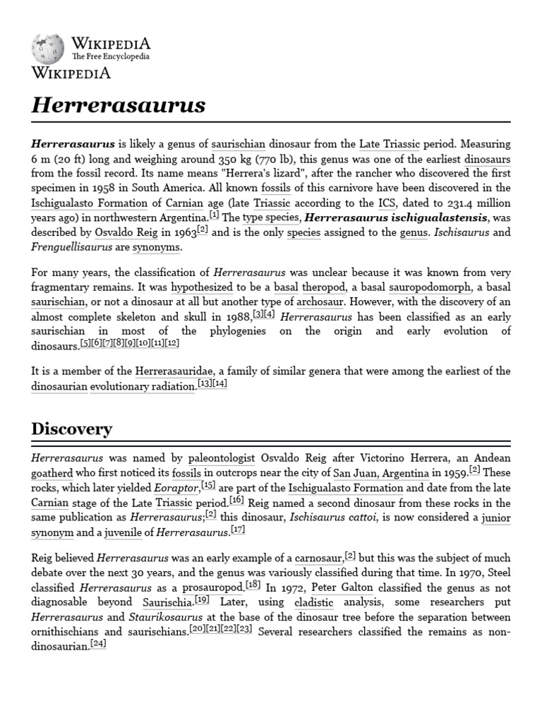 Herrerasaurus | PDF | Dinosaurs | Dinosauromorphs