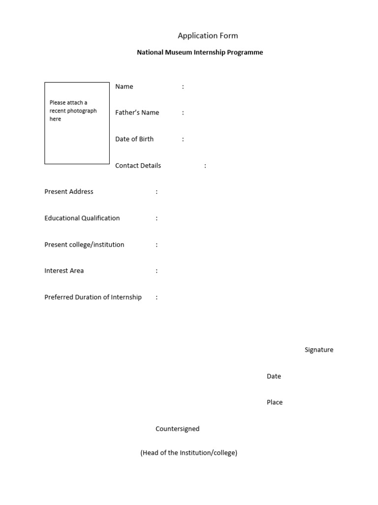 Museum Internship Application | PDF
