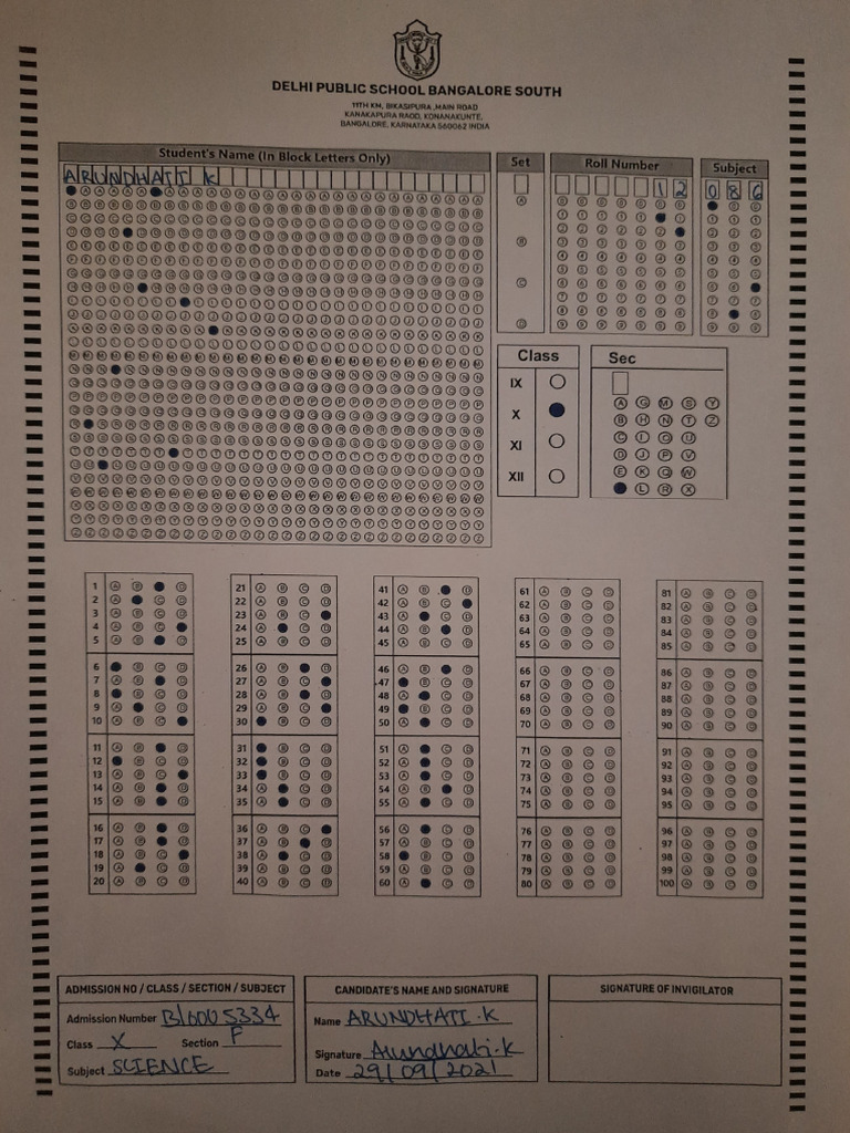 Science Preboard Arundhati K | PDF