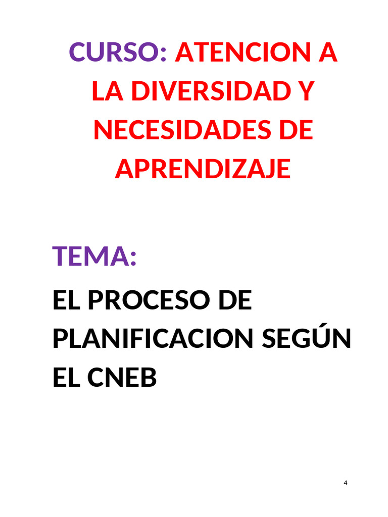Proceso de Planificacion Segun El Cneb | PDF | Aprendizaje | Planificación